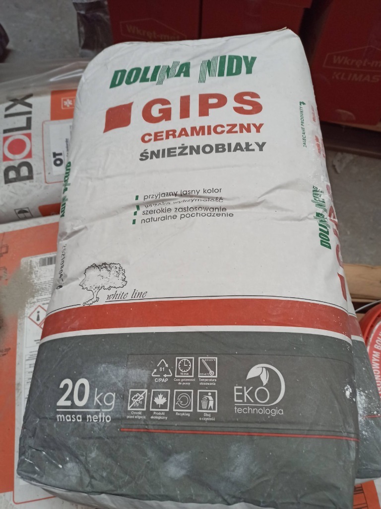 Gips ceramiczny śnieżnobiały Dolina Nidy 20kg | Kraków | Kup teraz na ...
