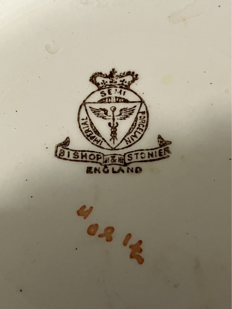 XIX/XX w. stuletni talerz BISHOP & STONIER england | Kujawy | Licytacja ...