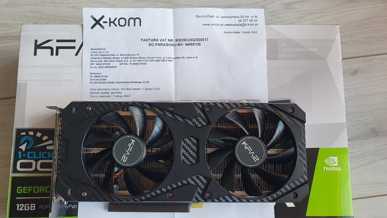 KFA2 GeForce RTX 3060 1-Click OC LHR 12 GB GDDR6 | Bielsko-Biała | Kup ...