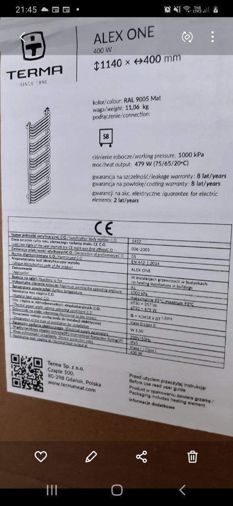 Grzejnik elektryczny łazienkowy ALEX ONE | Rzeszów | Kup teraz na ...