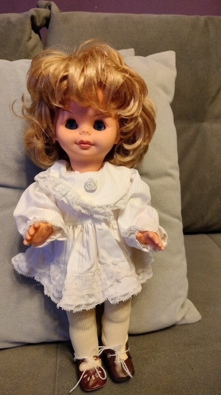 STARA LALKA PRL MAŁA BLONDYNKA BIAŁA SUKIENKA | Czeladź | Kup teraz na ...