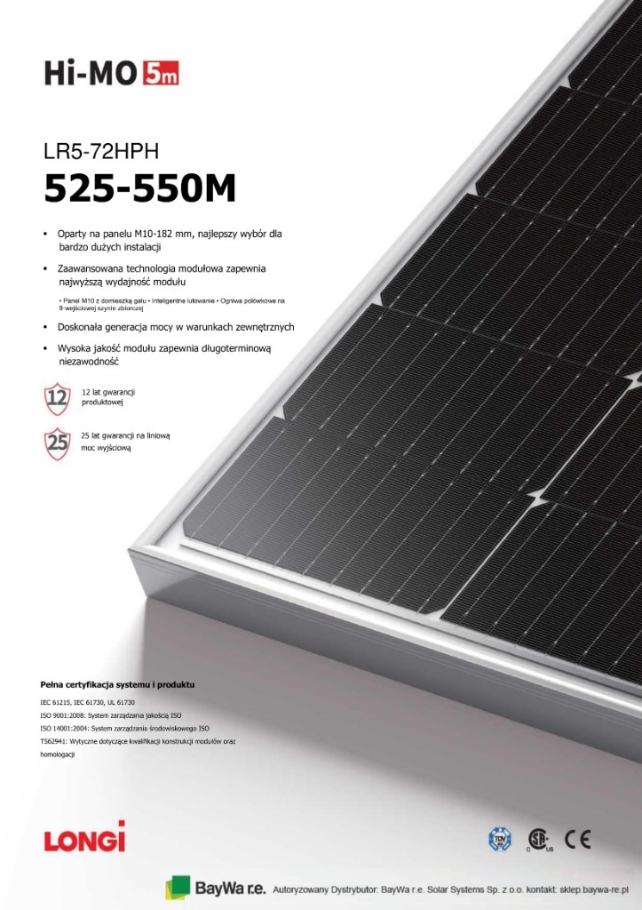 Moduł pv Longi Solar 545Wp LR5-72HPH-545M | Piła | Ogłoszenie na ...