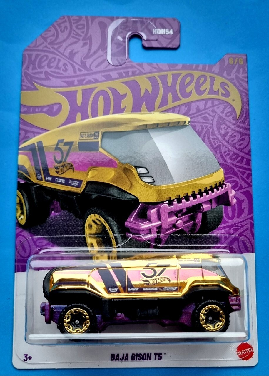 Hot Wheels Baja Bison T5 Chase 6 6 57th Anniversary Pearl & Chrome ...