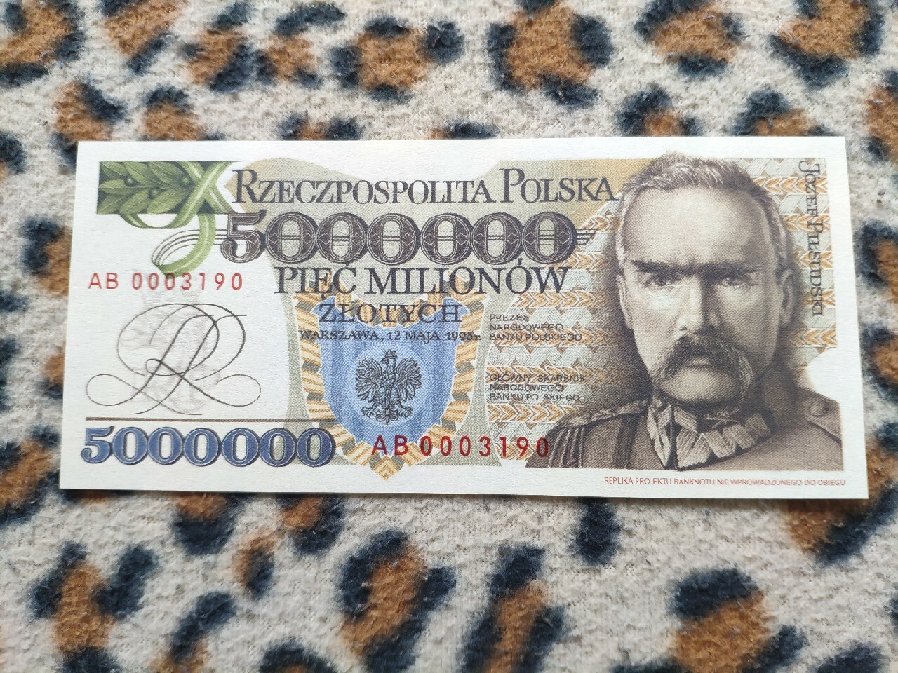 Banknot 5000000 zł seria AB Piłsudski | Wołomin | Kup teraz na Allegro ...