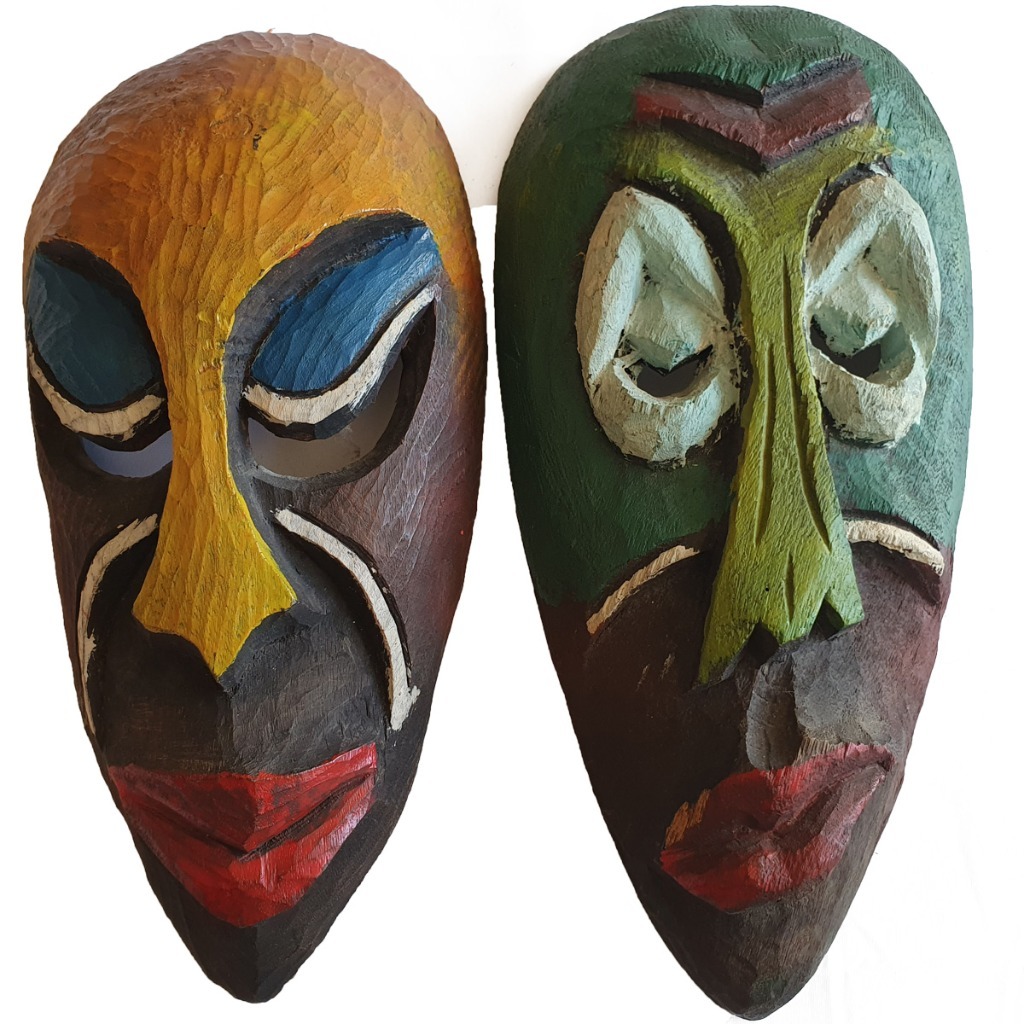 DWIE AFRYKAŃSKIE MASKI PLEMIENNE | Gliwice | Kup teraz na Allegro Lokalnie