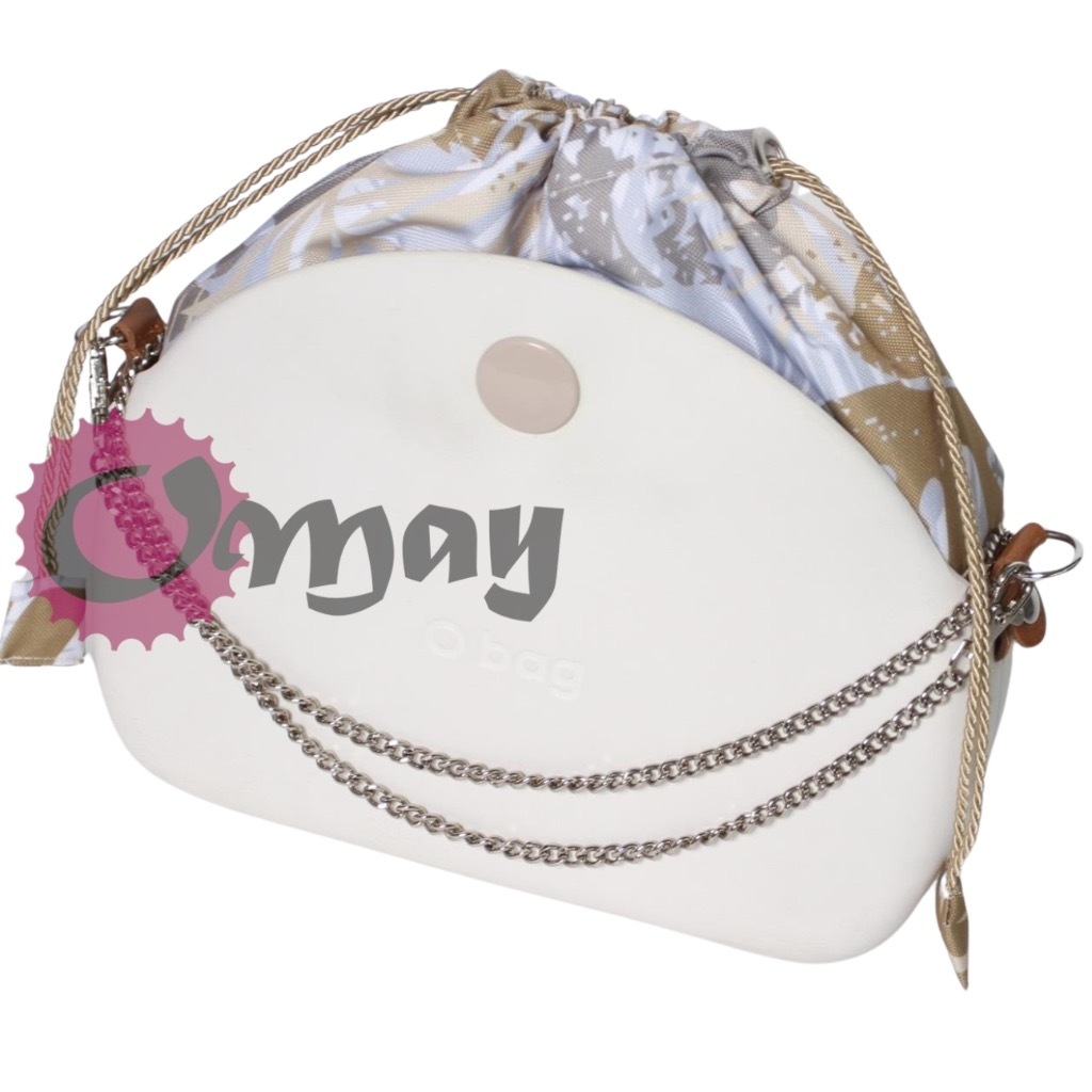 Beżowy organizer do OBAG MOON LIGHT worek liście szary złoty komin OMAY ...