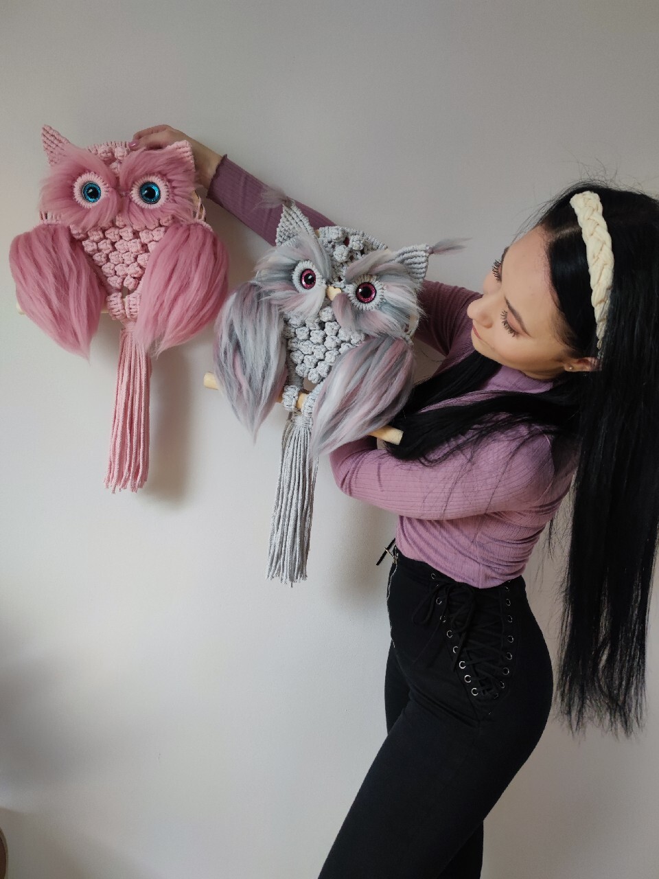 Sówka sowa makrama wełna czesankowa prezent 25x60 | Warszawa | Kup teraz na Allegro Lokalnie