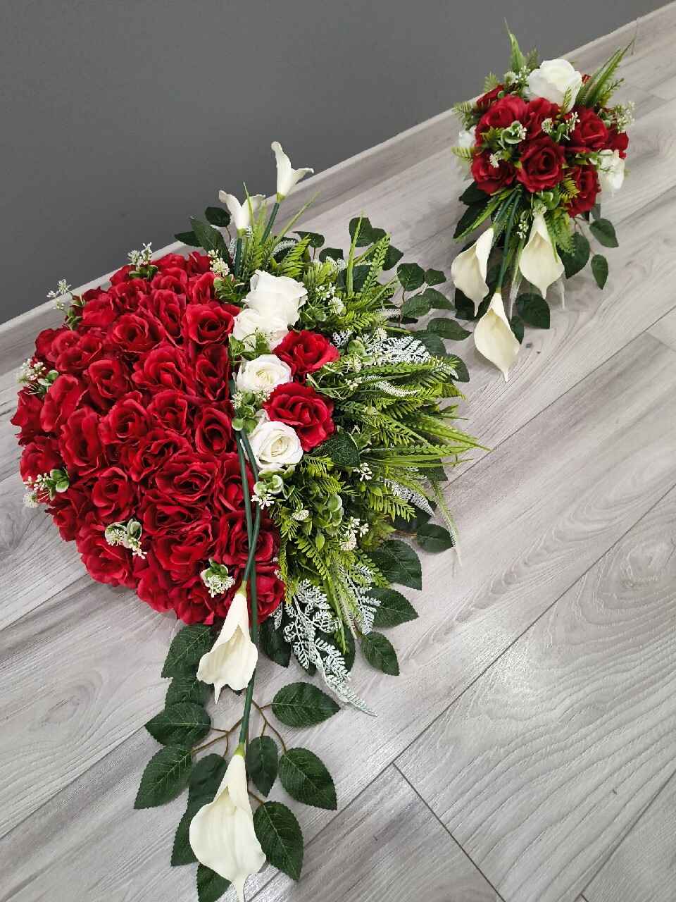 Cudowny komplet nagrobny serce XXL plus bukiet kula | Lgota Górna | Kup ...