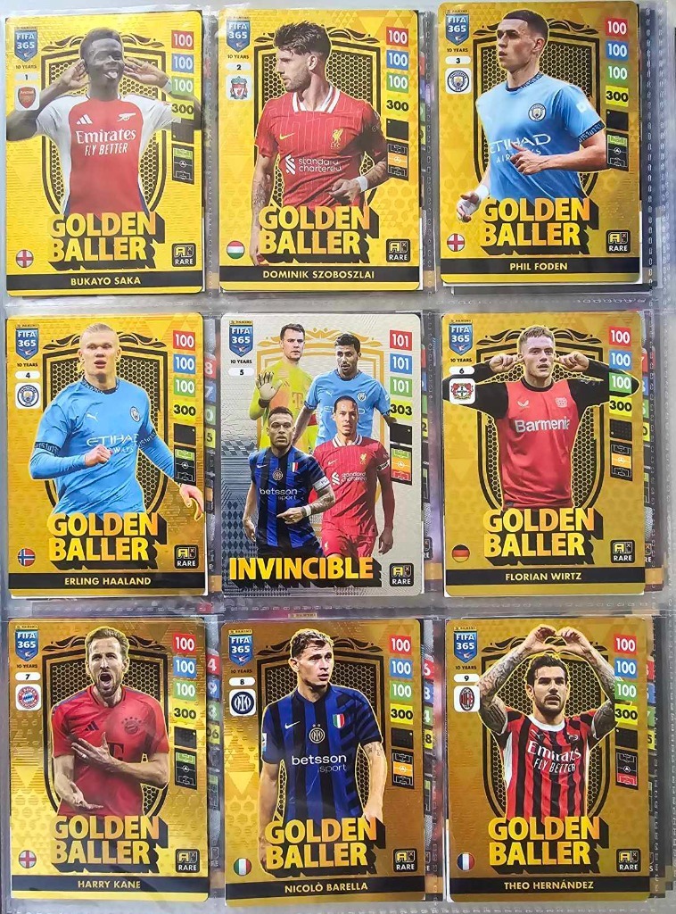Panini FIFA 365 2025 Rare Top Master Golden Baller Invincible komplet ...