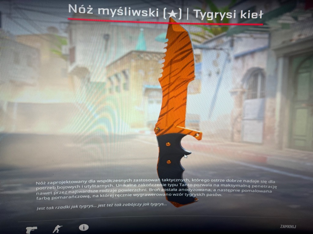 Nóż kosa Cs2 CSGO tiger tooth Nóż myśliwski | Zaniemyśl | Kup teraz na ...