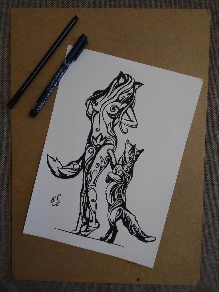 Rysunek: dwa lisy cienk A4 250 g m2 | Warszawa | Kup teraz na Allegro ...