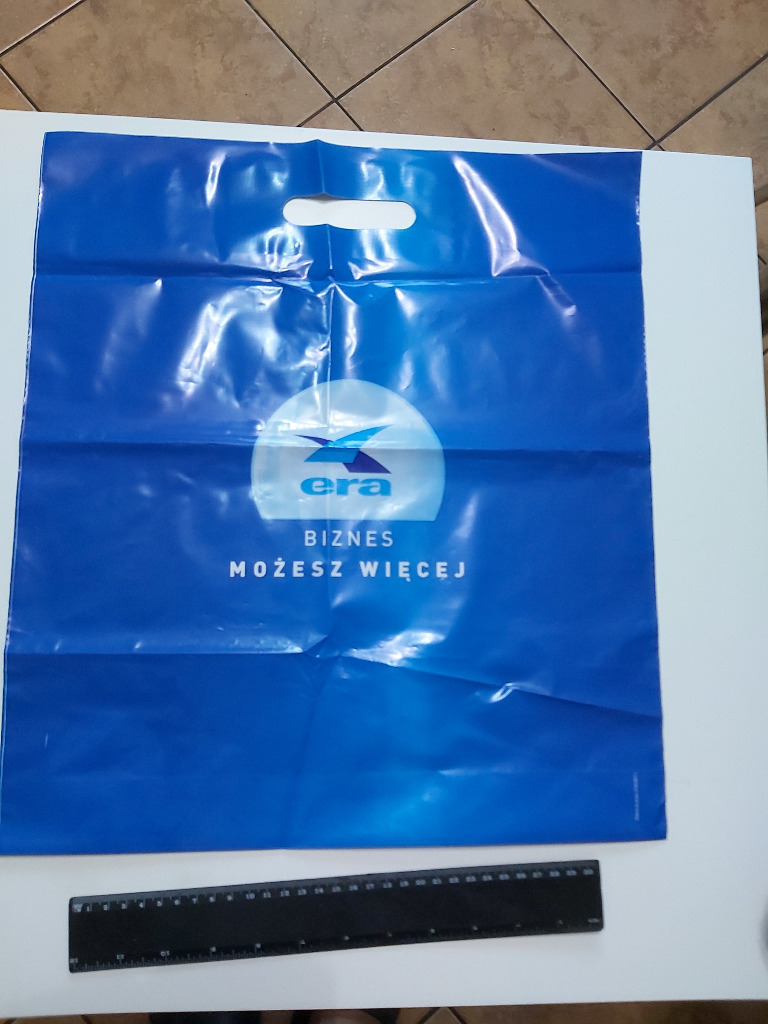 Reklamówka torba foliowa z logo ERA GSM | Gidle | Kup teraz na Allegro ...