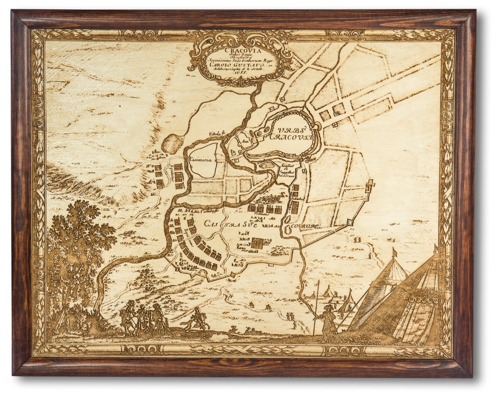 Kraków obraz grawer oblężenie Potop Szwedzki | Piotrków Trybunalski ...
