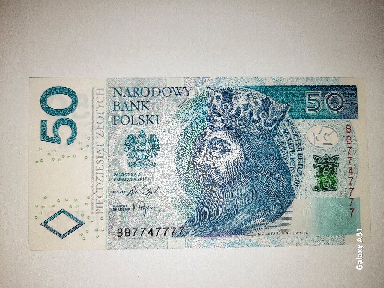 Banknot 50 PLN o numerze seryjnym BB7747777 | Łódź | Kup teraz na ...