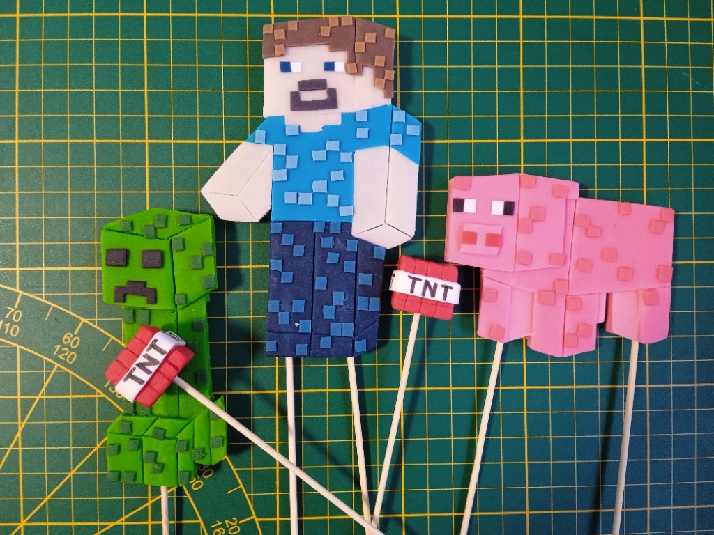Tort Minecraft 3D 2D Steve Creeper TNT świnka | Jarosław | Kup teraz na ...