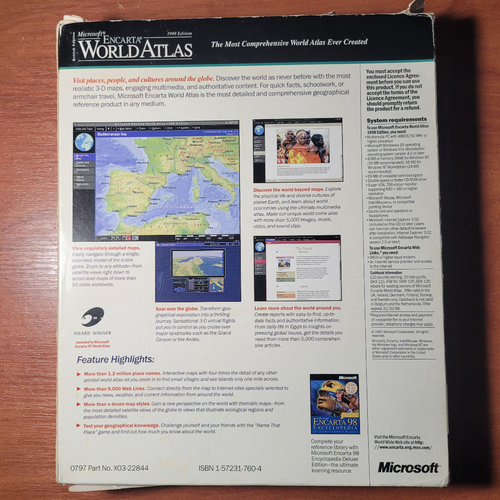 Microsoft Encarta World Atlas 1998 Edition Unikat | Malanowo Stare ...