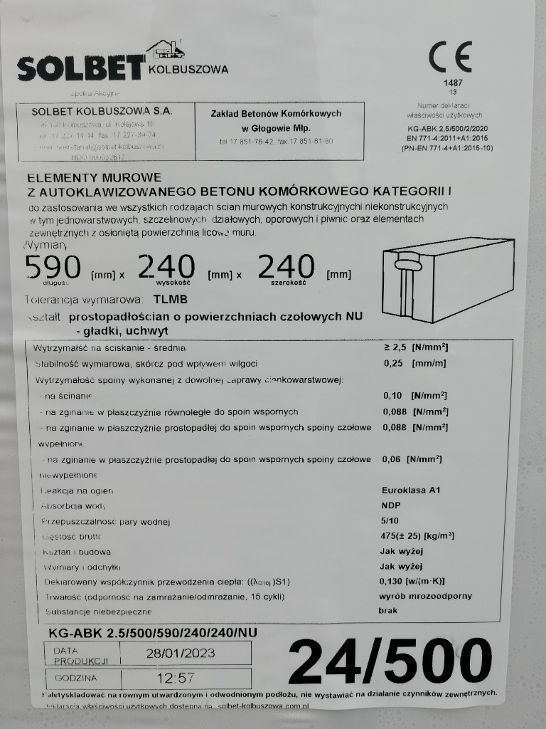 Pustak Bloczek Solbet 24cm Gazobeton Suporex Beton | Sokołów Małopolski ...