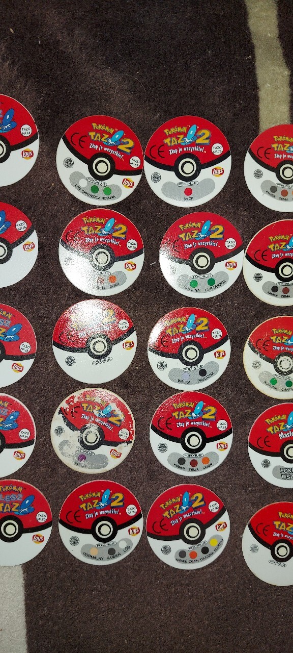 Pokemon Tazo 56 sztuk Kapsle Żetony Tazosy | Strzelce Opolskie | Kup ...