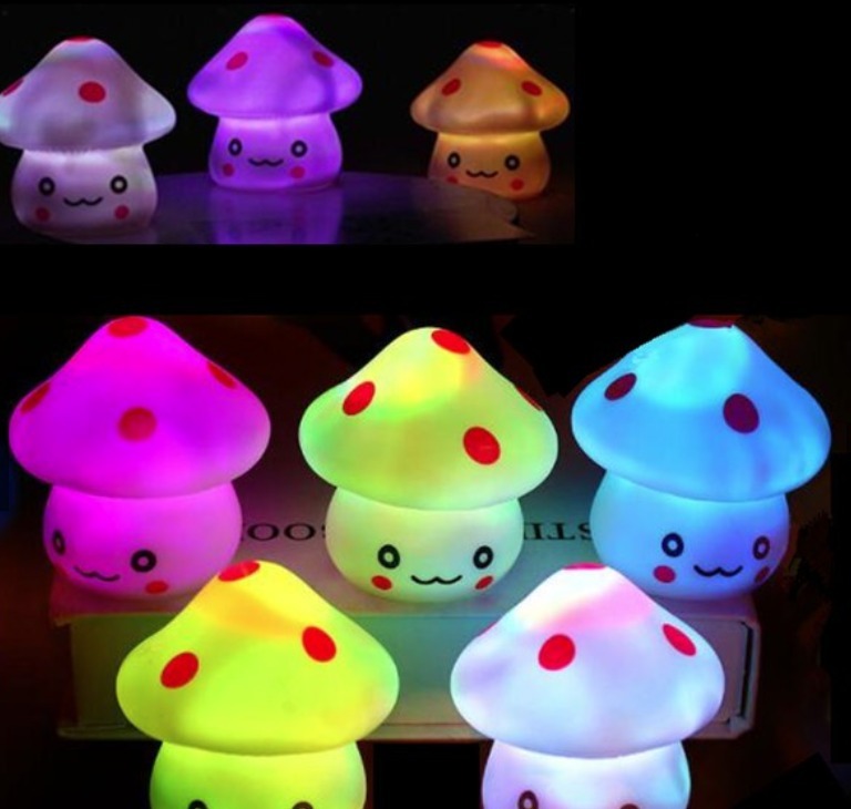 Lampka nocna LED kolorowy grzyb x 6 kolorów dla dz | Turek | Kup teraz ...