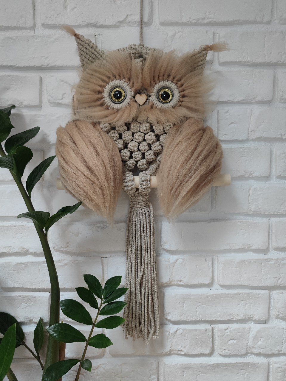 Sówka sowa makrama wełna czesankowa prezent 25x60 | Warszawa | Kup teraz na Allegro Lokalnie
