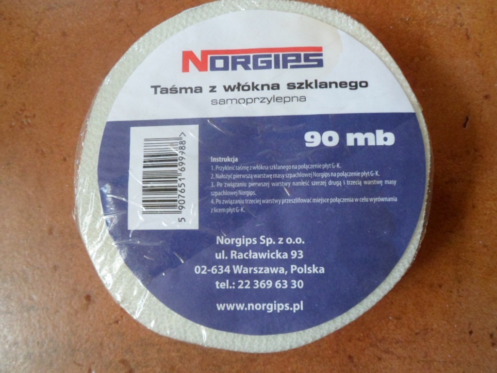 TAŚMA Z WŁÓKNA SZKLANEGO 90mb Norgips | Sosnowiec | Kup teraz na ...