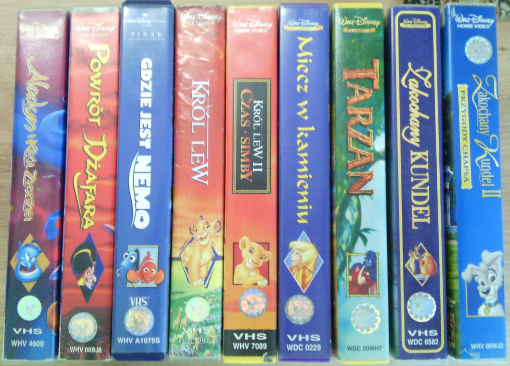 Filmy animowane Disney/Pixar (Kasety wideo VHS) [na sztuki] | Kielce ...