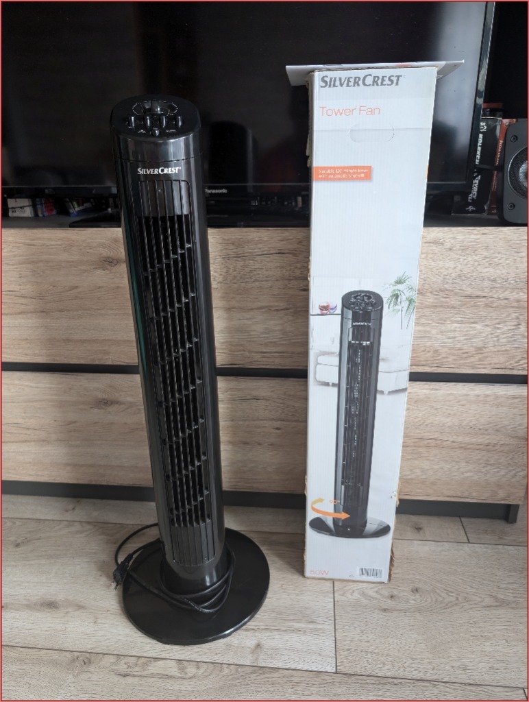 SILVERCREST STV 50 A1 WENTYLATOR KOLUMNOWY 50W OSCYLACJA BOX BDB INSTR ...