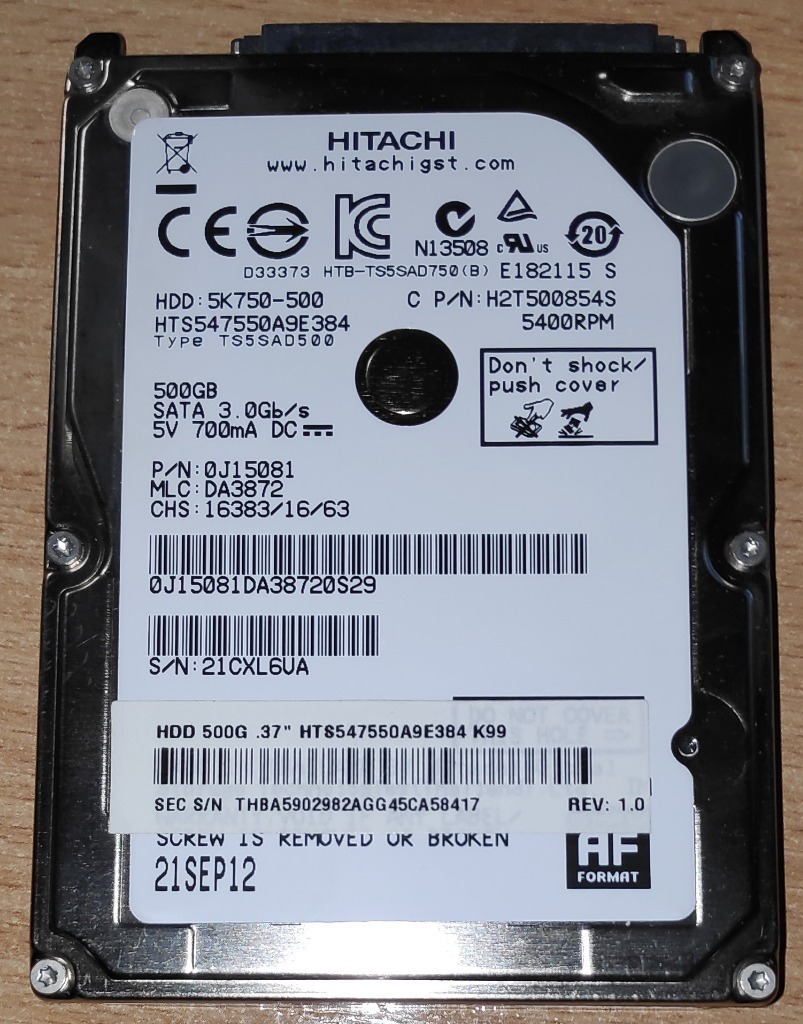 HDD 500GB 2,5 HDD 500GB 2,5
