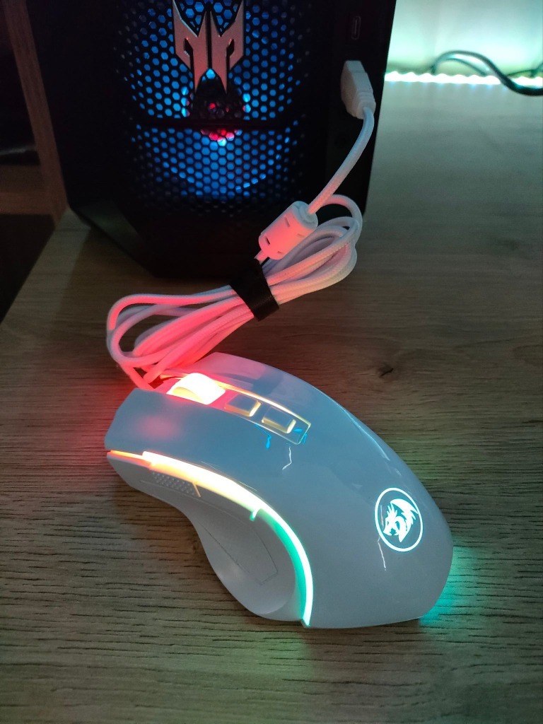 Myszka Red Dragon gamingowa biała nowa USB RGB | Dąbrowa | Kup teraz na ...