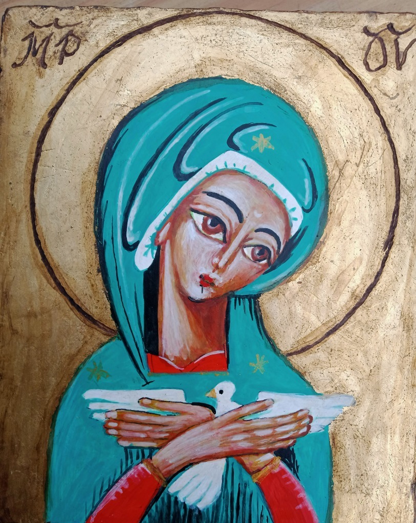 Ikona Matka Bosa z gołębicą Pneumatofora | Kraków | Kup teraz na ...