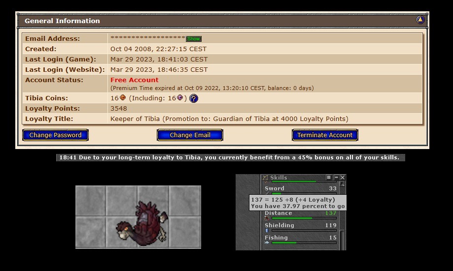 TIBIA 45% LOYALTY ACCOUNT | Zabrze | Kup teraz na Allegro Lokalnie