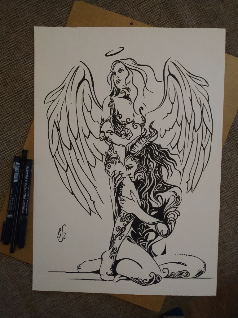 Rysunek: piekło i niebo cienk b tech A3 250 | Warszawa | Kup teraz na Allegro Lokalnie