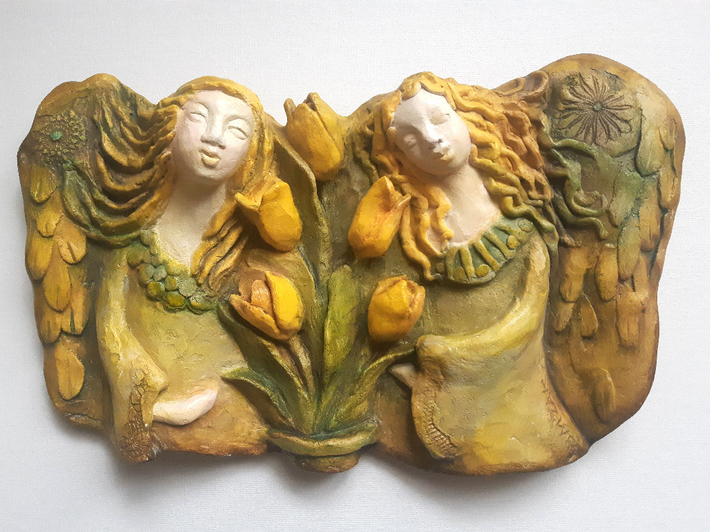 "Dwa Anioły" Ceramika Hand Made 25 x 38 cm | Bielsko-Biała | Kup teraz ...