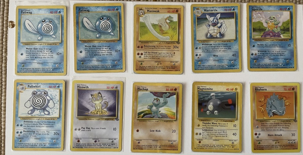 Zestaw starych kart Pokemon Base Set - Machamp , Hitmonchan i inne ...