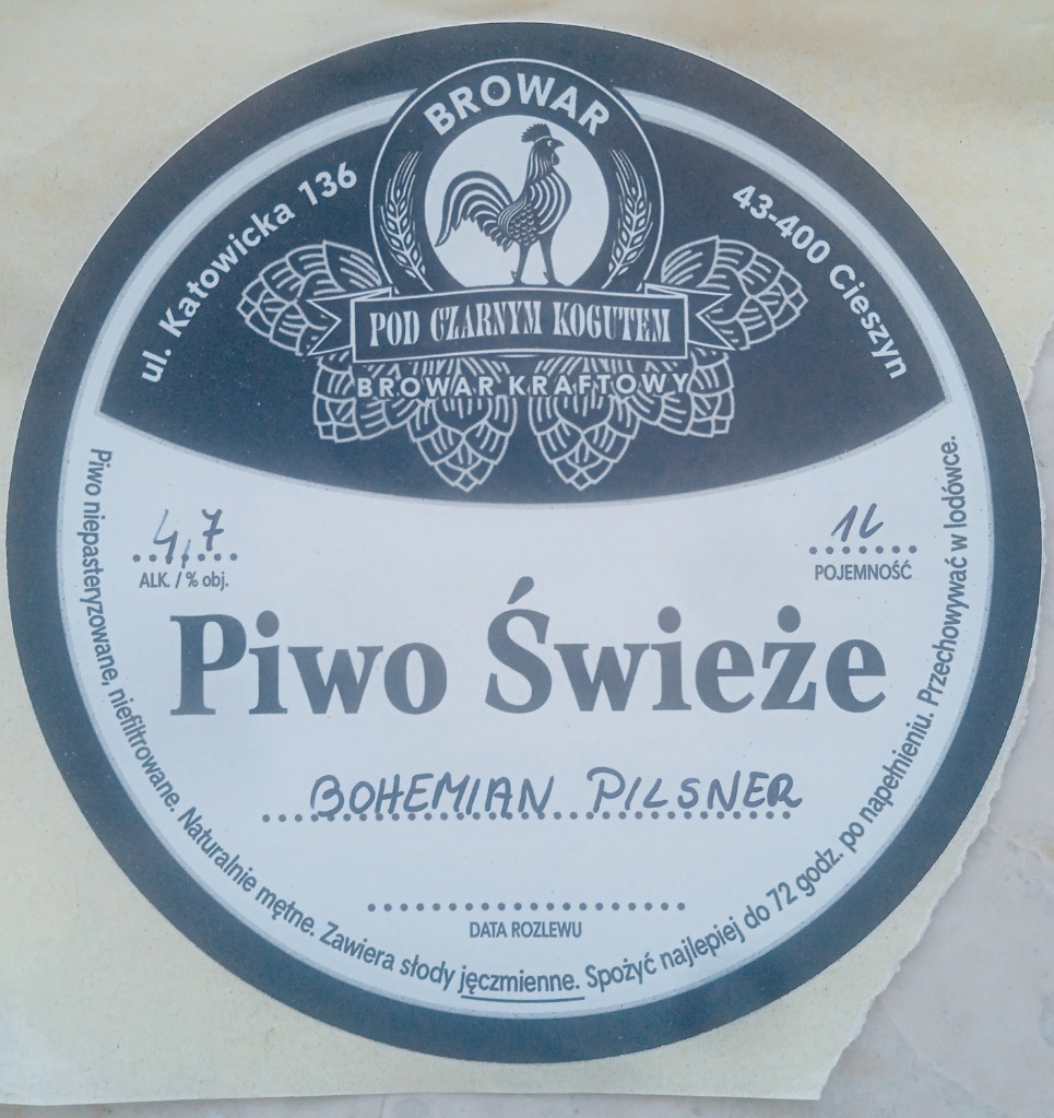 Browar Pod Czarnym Kogutem Cieszyn etykieta | Warszawa | Licytacja na Allegro Lokalnie