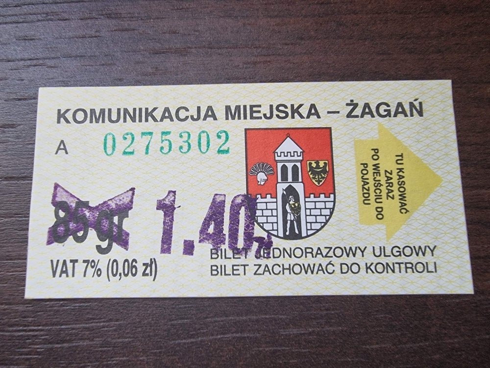 bilet Żagań komunikacja miejska niekas. | Łódź | Licytacja na Allegro Lokalnie