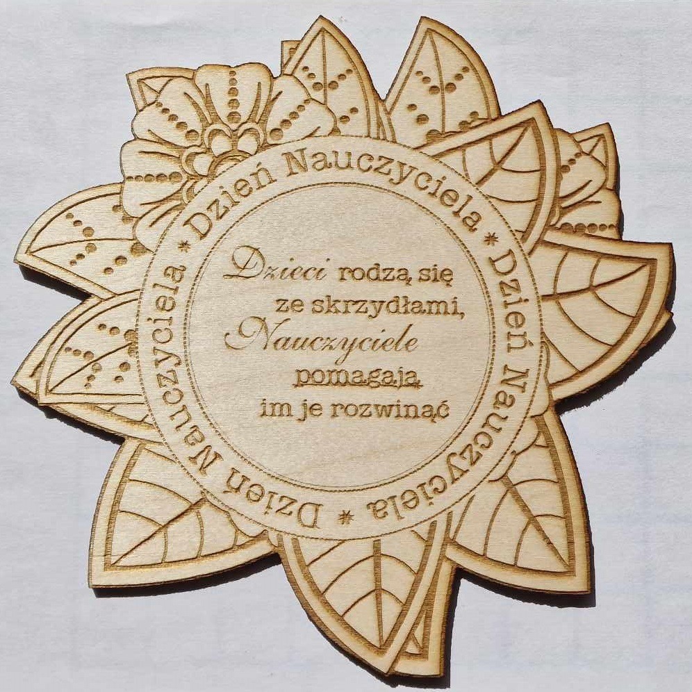 Drewniany Kwiatek z Grawerunkiem Dla Nauczyciela | Warszawa | Kup teraz na Allegro Lokalnie