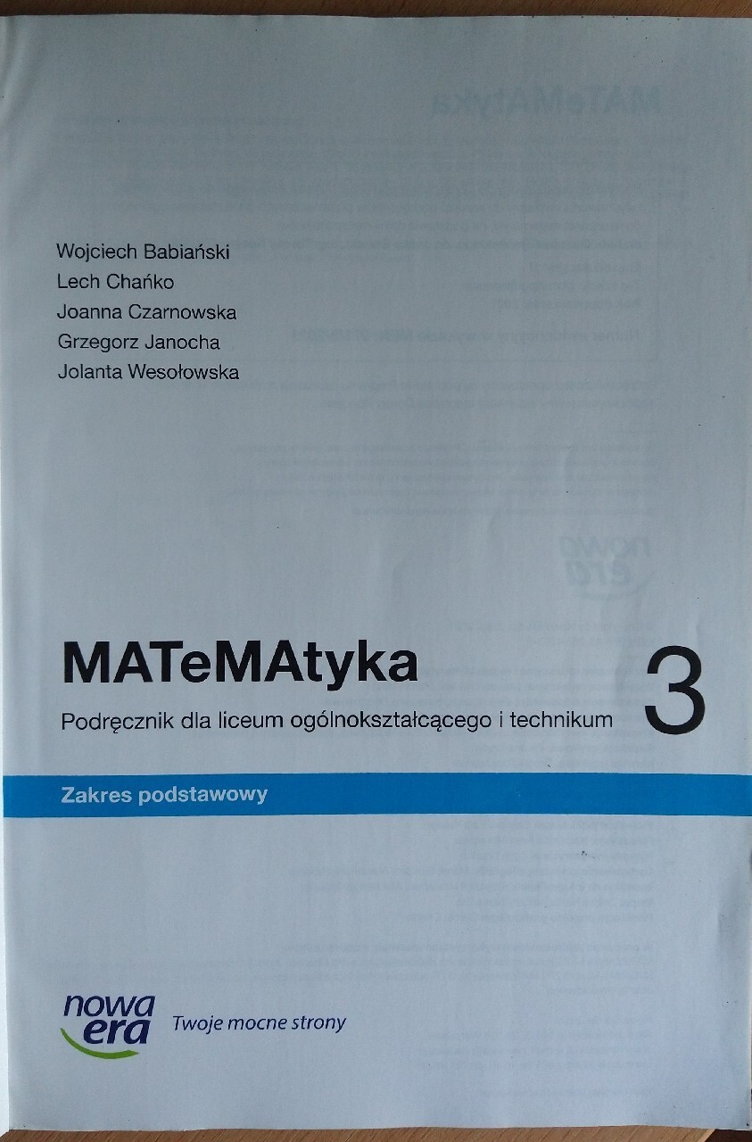 MATeMAtyka 3 (zakres podstawowy) LO, tech Nowa Era | Nowy Dwór Gdański | Kup teraz na Allegro ...
