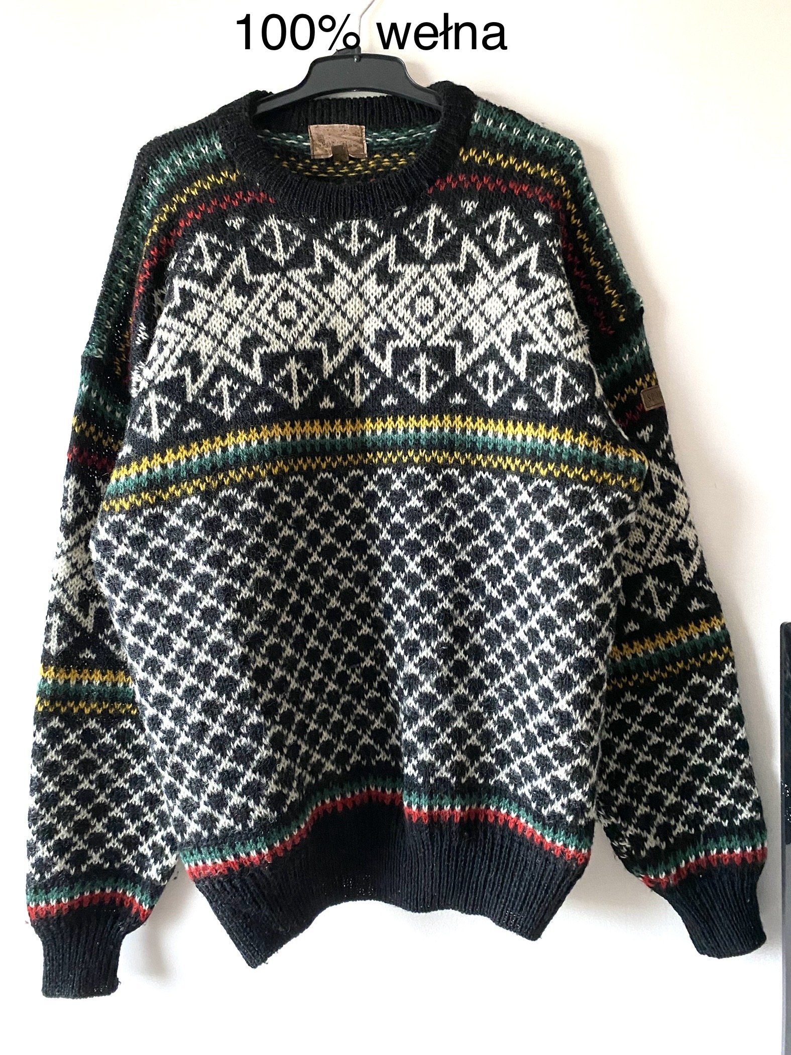 Sweter Norweski Wełna - Swetry damskie - Allegro.pl