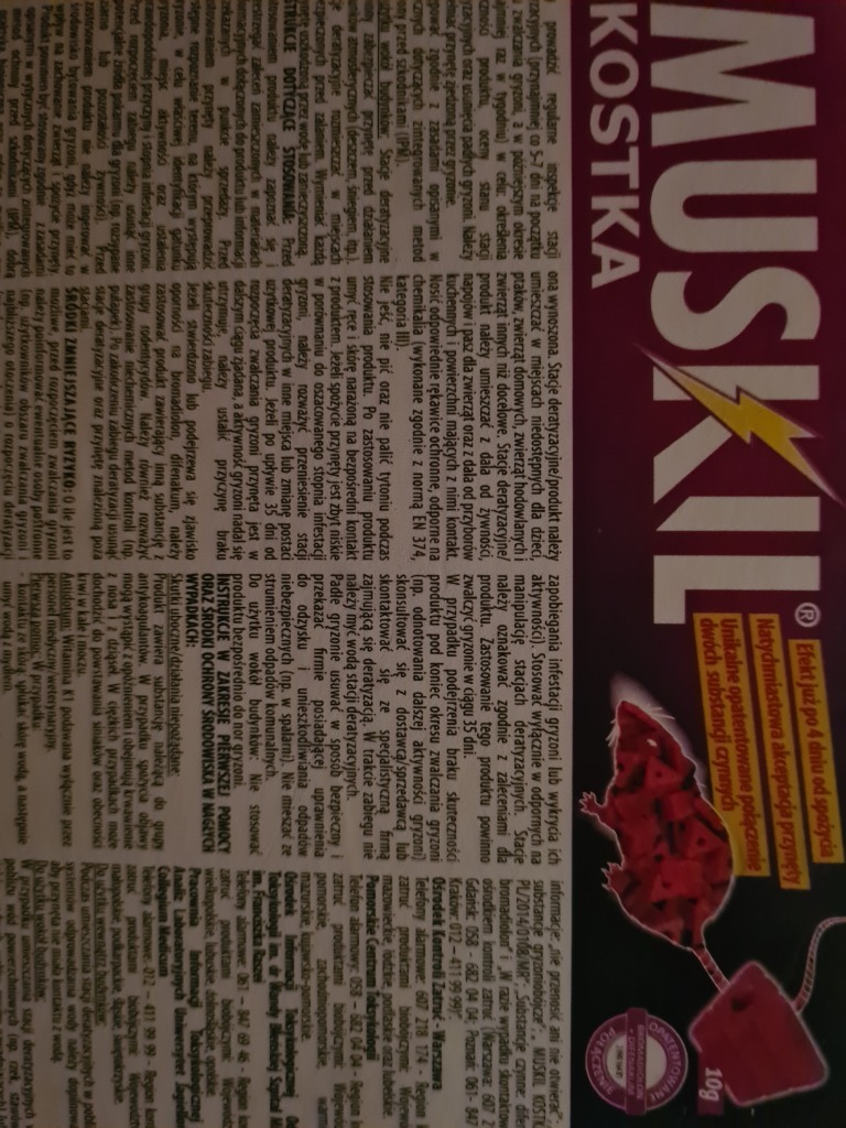 Muskil Kostka 10kg trutka na myszy i szczury | Warszawa | Kup teraz na ...