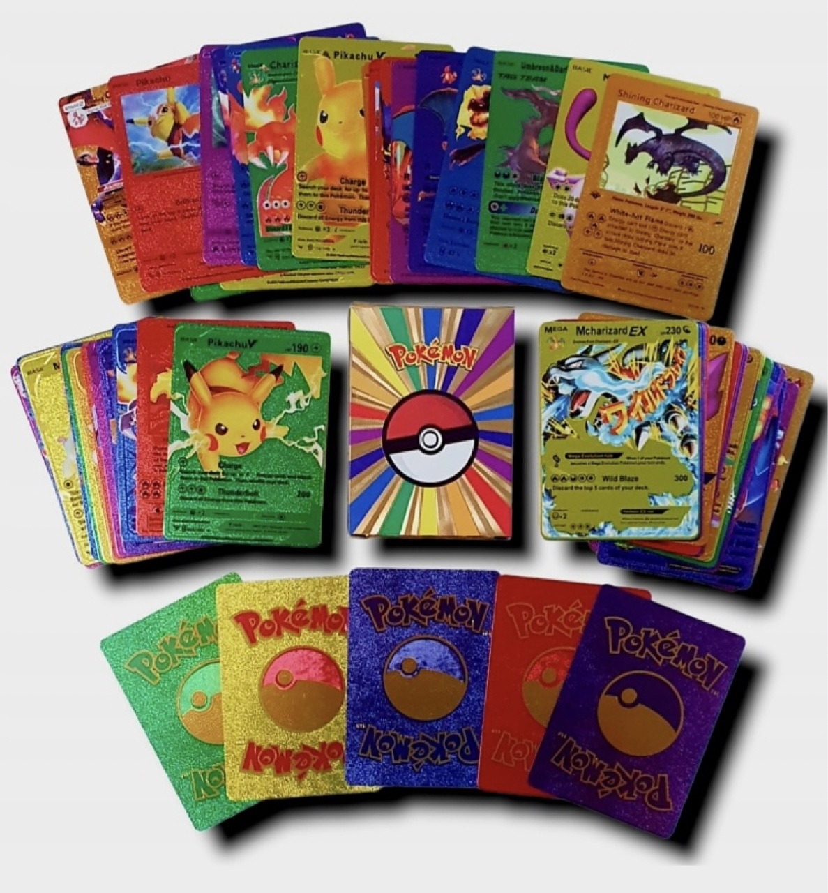 KOLEKCJONERSKIE KARTY POKEMON kolorowe 55 KART | Łapalice | Kup teraz ...