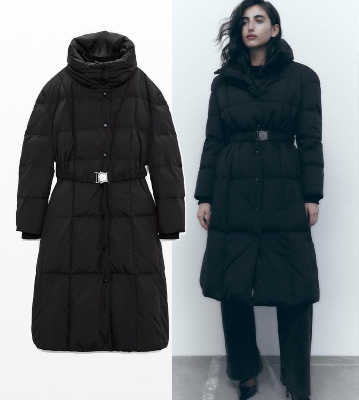 Zara płaszcz puchowy z paskiem 80%puch+20%pierze czarny duże XS jak S M | Bytom | Kup teraz na ...