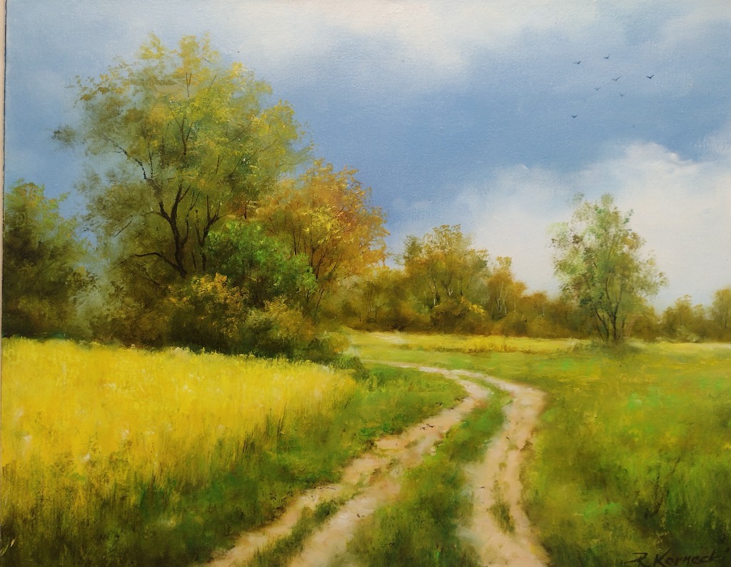 Art-124_Polna droga - obraz olejny | Skarżysko Kamienna | Licytacja na ...