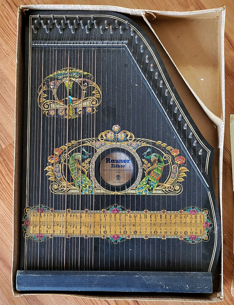 Stara Cytra Harfa instrument RAUNER Niemcy vintag | Oborniki | Kup ...