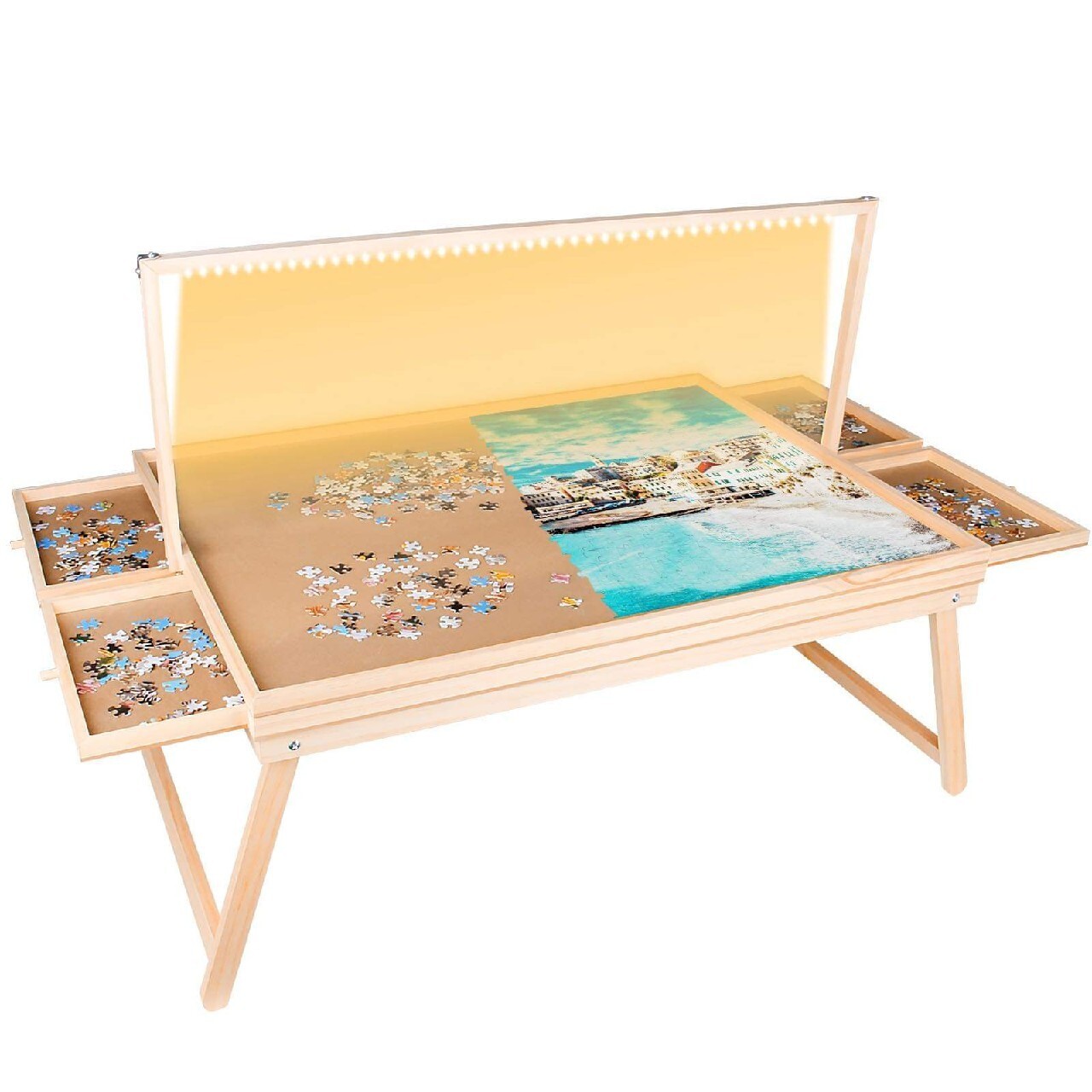 Stół blat do układania puzzli 4 szuflady LED 67x90 | Karsko | Kup teraz ...