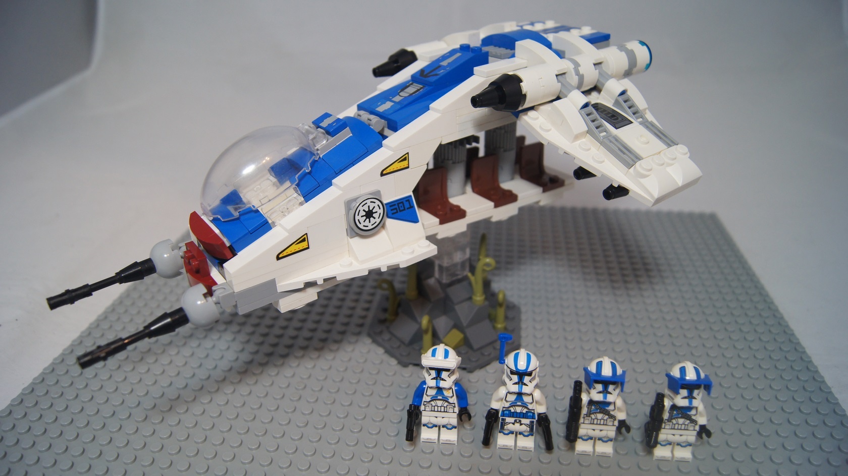Lego Star Wars 501 Clone Assault Dropship Gunship custom MOC figurki kg ...