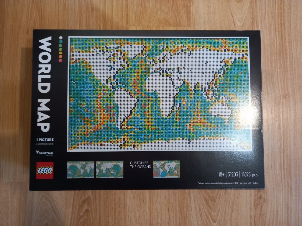 Lego ART World Map - mapa Lego klocki technic | Warszawa | Kup teraz na ...