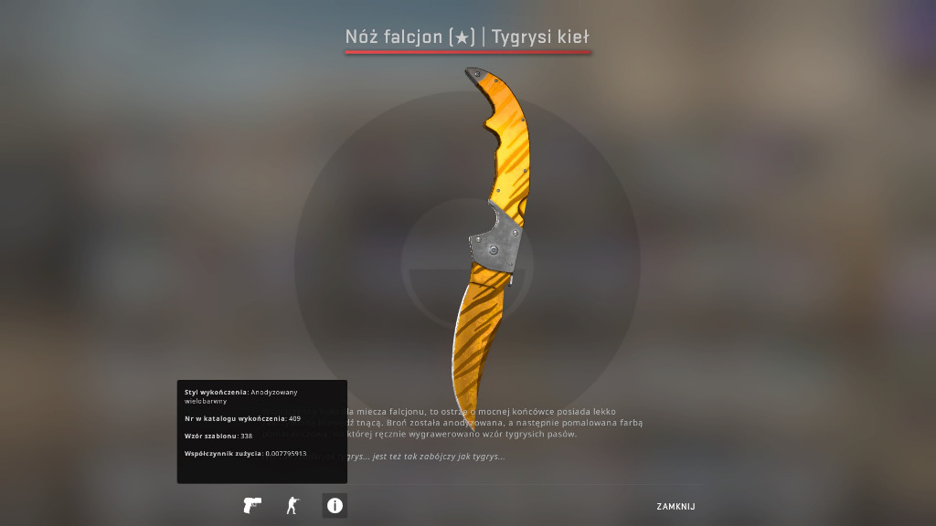 Nóż Falchion Knife Tiger Tooth FN CS GO 0.0077fl | Szczecin | Kup teraz ...
