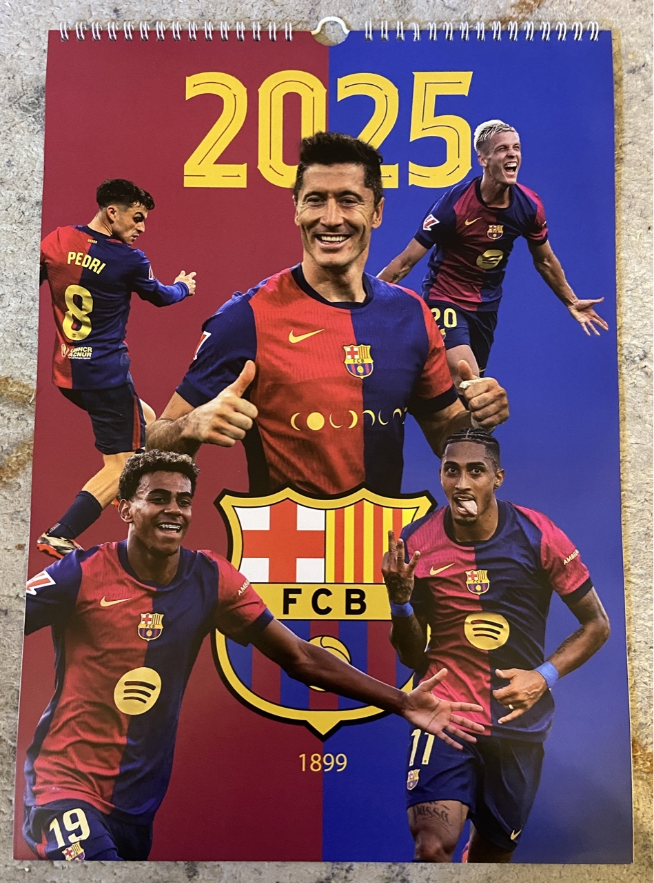 Kalendarz ścienny FC BARCELONA A3 2025 Lewandowski, Yamal, Raphinia | Warszawa | Kup teraz na ...