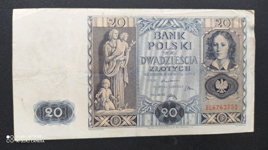 Banknot 20zl -11 listopada 1936 r. | Sopoot | Licytacja na Allegro Lokalnie